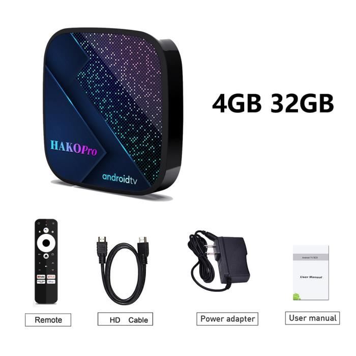 Boîtier Smart TV - RNCYN - HAKOPro - Android 11 - 4GB RAM - 32GB ...
