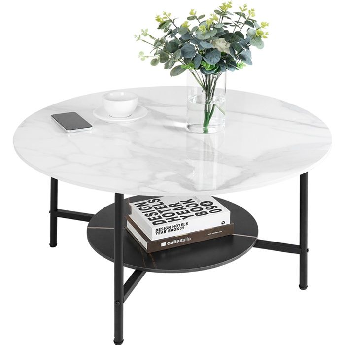 Table Basse Salon Ronde en Marbre Design Scantinave pour Salon Bureau ...