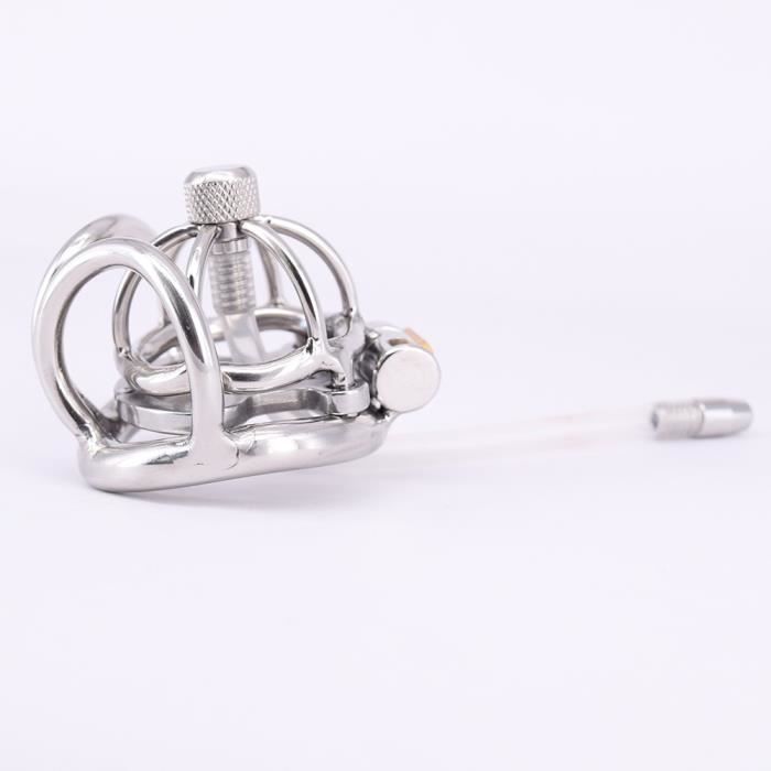 Cage with 50mm ring -Petite Cage de chasteté masculine d'acier ...