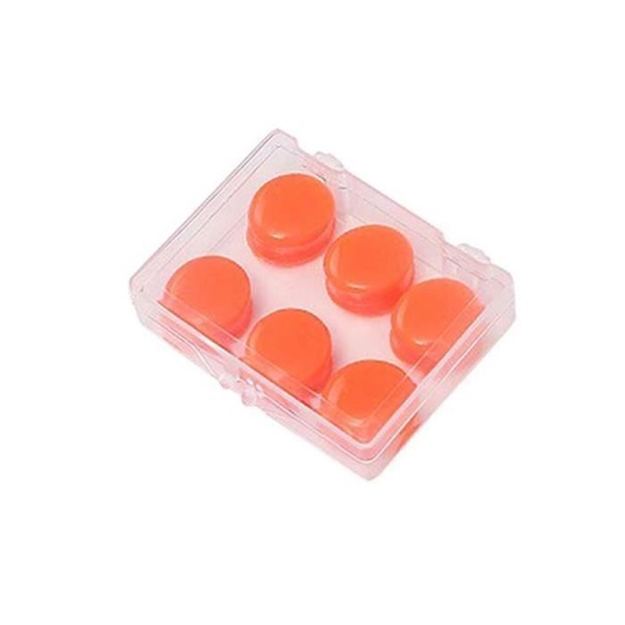BOUCHONS D'OREILLES,Orange 3 pairs--Bouchons D'oreille En Silicone ...