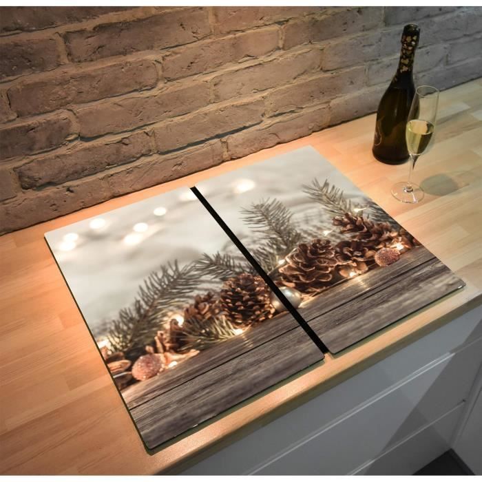 Z4L Lot de 2 cacheplaques de cuisson en verre (30 cm x 52 cm ...