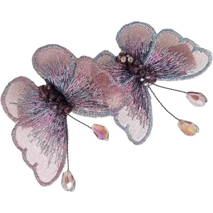 3 Pièces Mini Pinces À Cheveux Broderie Barrettes À Pression Pour ...
