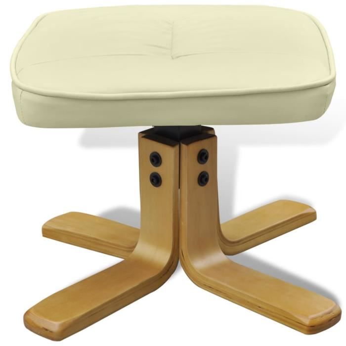 Garnaco Fauteuil avec repose-pied Blanc crème Similicuir AB241034 85433 ...
