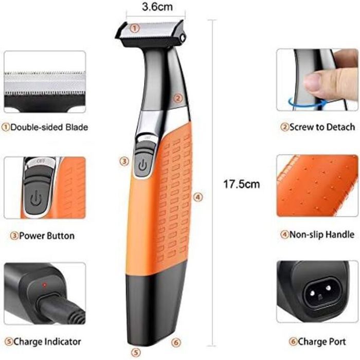 Vtizikl Tondeuse à barbe pour hommes Rasoir électrique sans fil ...