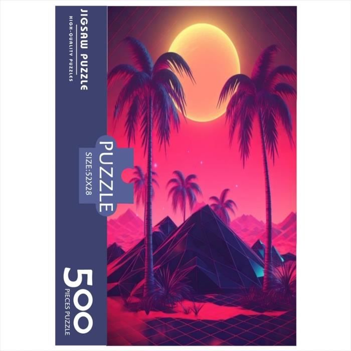Puzzle en bois 1000 pièces - Synthwave Sunset Melodies - Jeu de couple ...