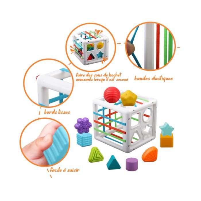Cube d'activité Bébé Module Motricité - Jouet Sensoriel Eveil - Jeux ...