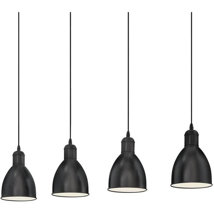 EGLO Lustre PRIDDY, suspension à flamme au design industriel, lampe ...