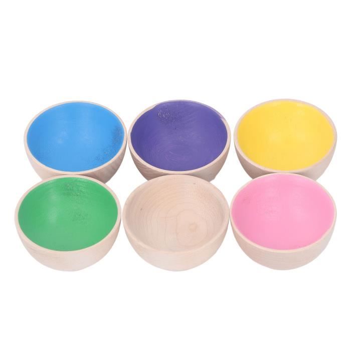 Zerodis Boules de tri de couleurs Jeu de Boules dede Couleurs en Bois ...