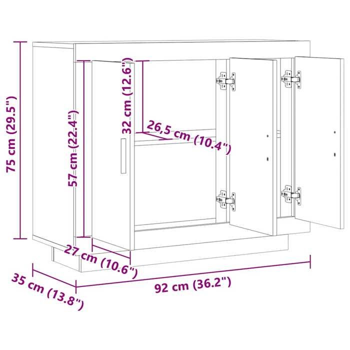 VidaXL Buffet vieux bois 92x35x75 cm bois d'ingénierie 856864 ...