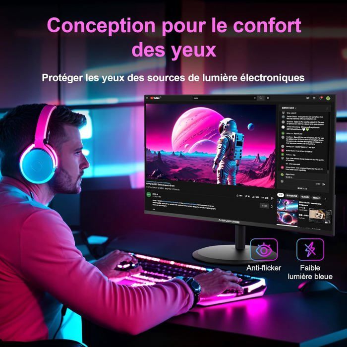 Écran PC 24" IPS FHD 100Hz sRGB 110% Protection yeux USB-C HDMI 1.4 ...
