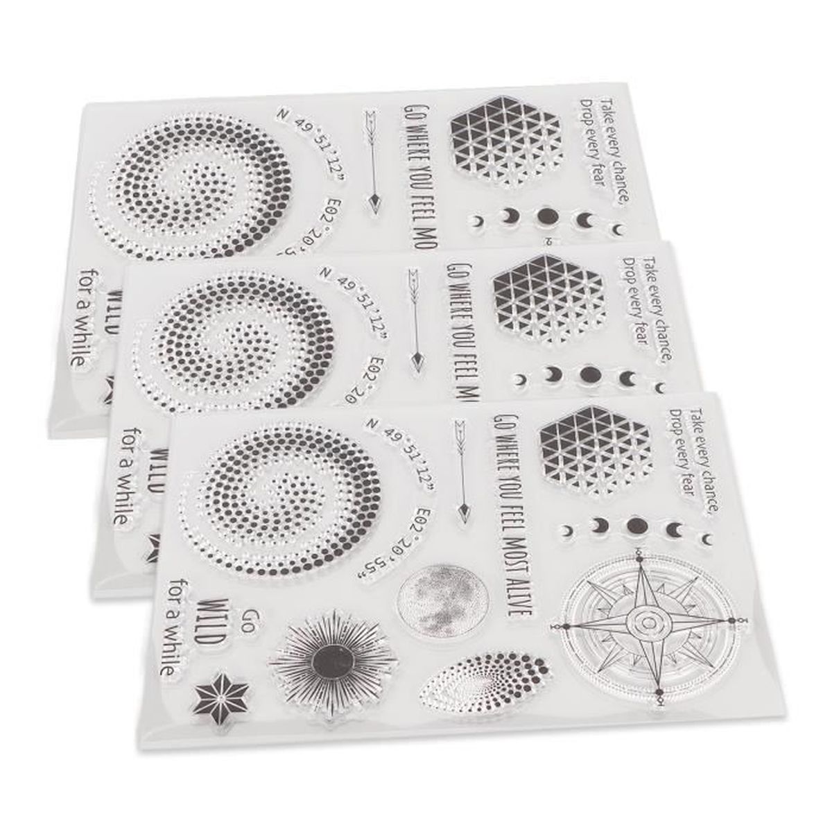 Tampon transparent scrapbooking 3 pièces tampon clair réutilisable ...