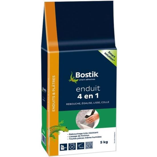 Enduit 4 en 1 - MARQUE - 5kg - Blanc - Intérieur/Extérieur - Qualité A ...