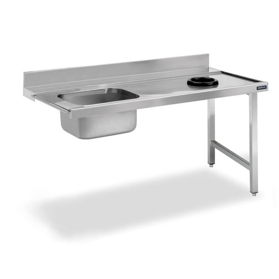 Table de Prélavage Inox avec Trou de Vide-Déchets, Bac à Gauche et sans Étagère - Distform ...