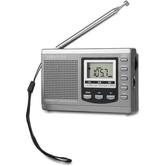 Radio Fm, Récepteur Radio Fm-Mw-Sw Portable Avec Réveil Numérique ...
