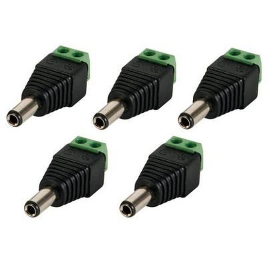 Fiche cc 5.5 x 2.5mm male vers connexion a vis 5pc - Cdiscount Informatique