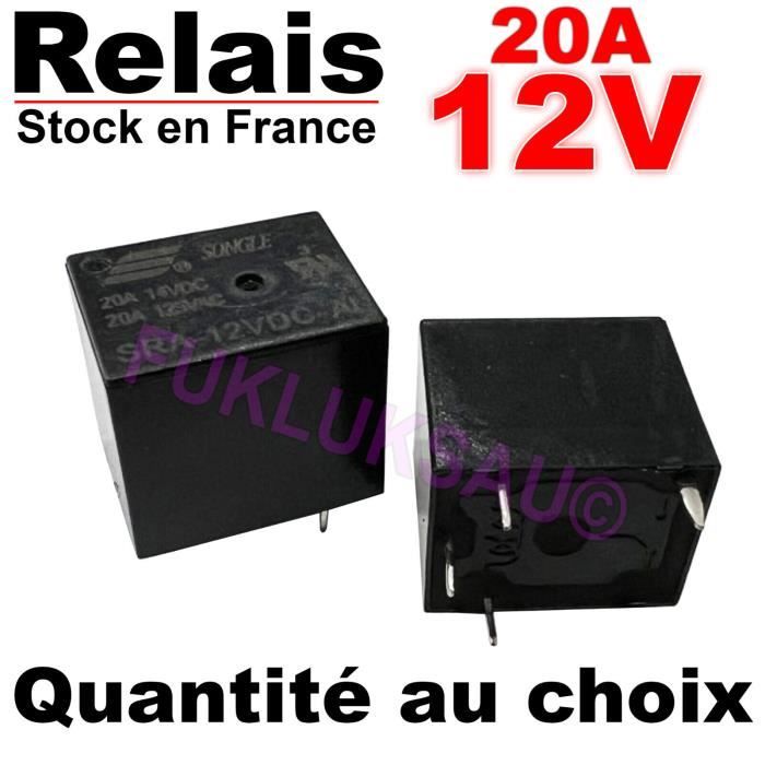 10 RELAIS DE PUISSANCE PCB 20A BOBINE 12V RELAY - 4 PIN - BROCHE SKK520 ...
