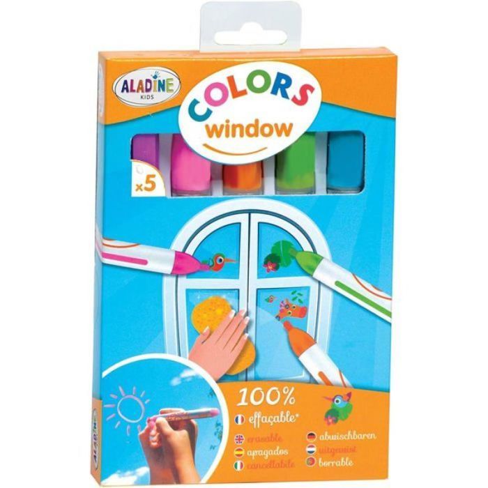 Feutres Aladine Colors Window pour Vitres et Miroirs - 100% Effaçables ...