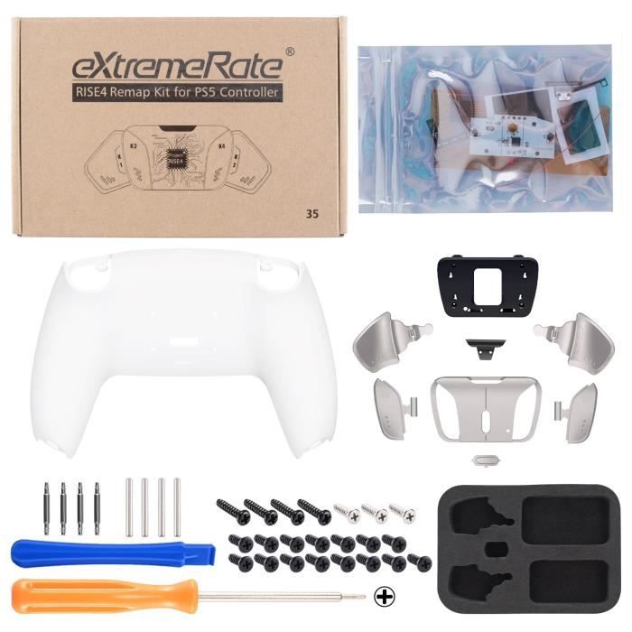 Blanc - EXtremeRate Real Metal Buttons (RMB) Version RISE4 Remap Kit pour ps5 Contrôleur BDM-030 ...