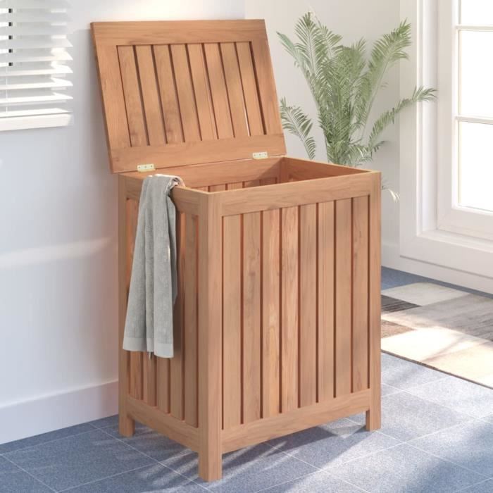 Shopuniversel Bac à linge 50x35x60 cm Bois de teck massif AB340759 ...