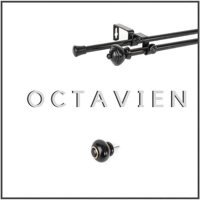 Octavien 15 mm Double Tringle à Rideau (Noir71122 cm) 316 - Cdiscount ...