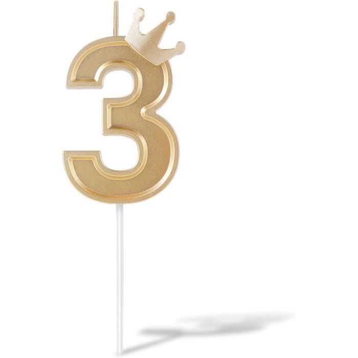 Bougie En Forme De Chiffre De Couronne De 7,6 Cm Pour Gâteau D ...