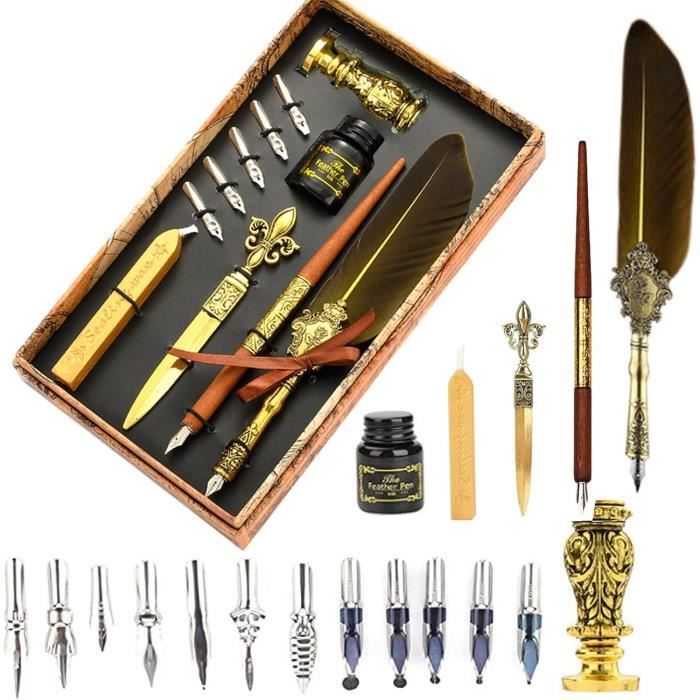 Stylo à plume avec encre, avec ouvre lettre original, Porte-Stylos Dip ...