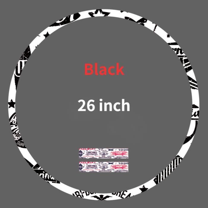 Autocollant de roue - VTT - Black 26 - Largeur 19mm - Décoratif ...