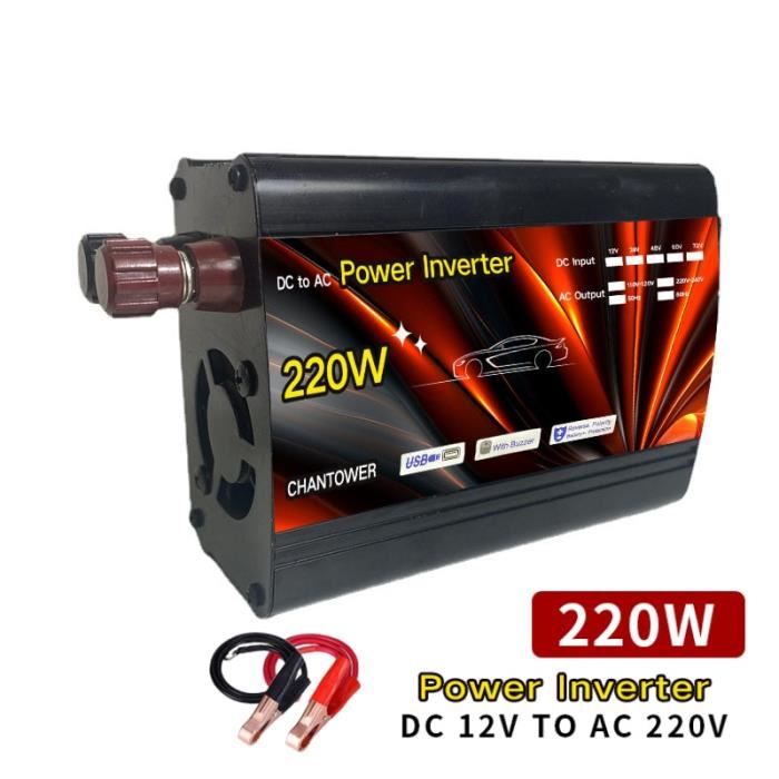 220W 12V - Onduleur solaire Portable 12v 220v,transformateur de tension, panneau de conversion ...