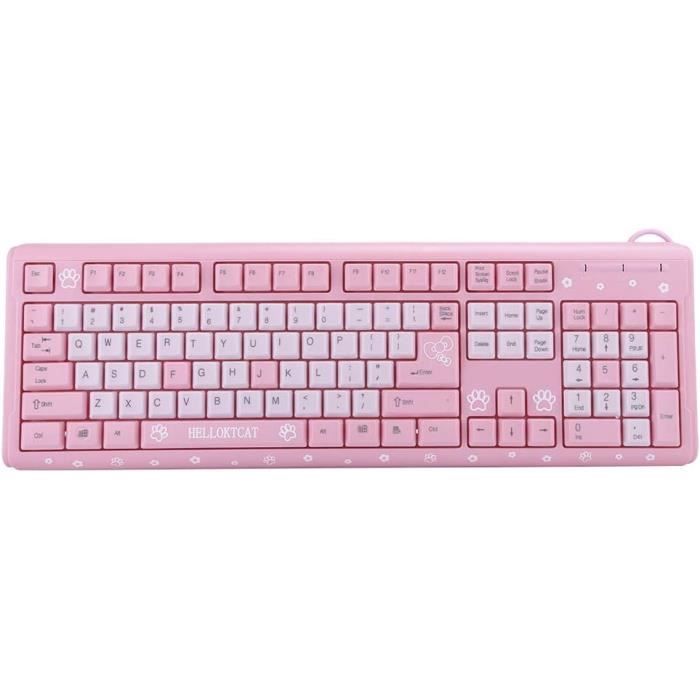 Clavier Rose, Clavier Ordinateur Usb, Clavier Ergonomique Plug And Play ...