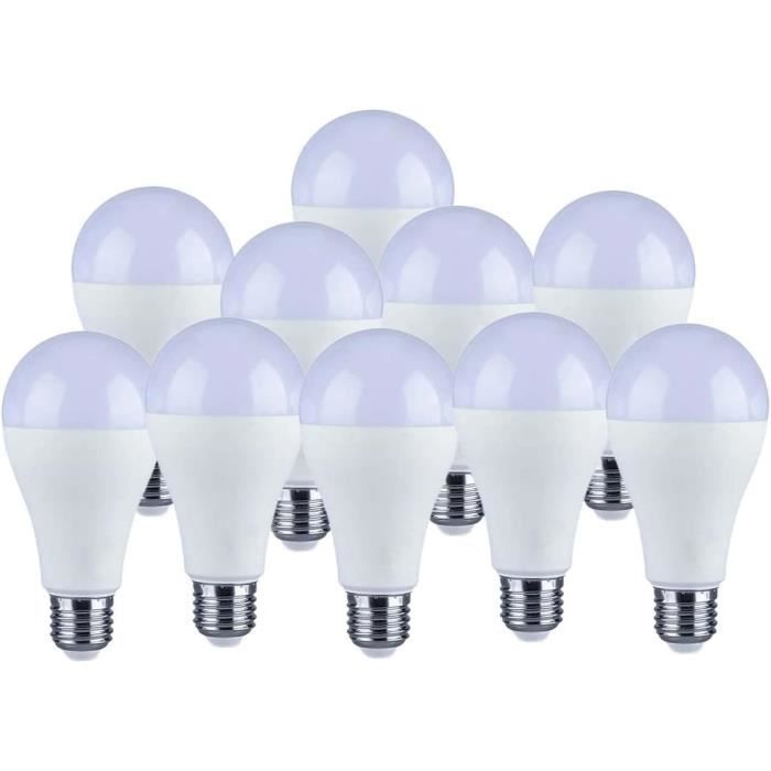 Lot De 10 Ampoules Led E27, 9W 11W 15W 17W (17W 1521 Lumen A65, Blanc ...