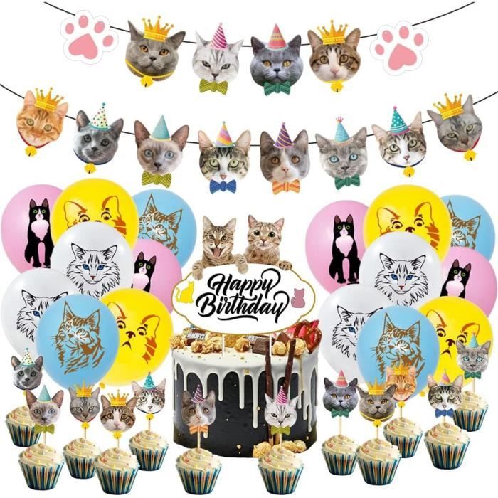 Décorations D'Anniversaire En Forme De Chat Set 44 Pcs Ballon ...