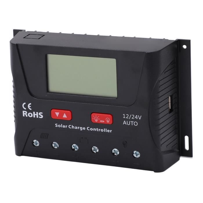 Contrôleur de charge solaire - EJ.LIFE - Régulateur de batterie - 30A - Affichage LED ...