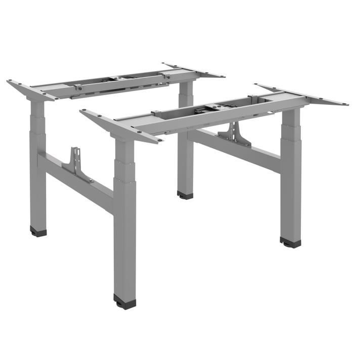 Bureau électrique double Ergo Office ER-404G hauteur réglable max 128cm ...