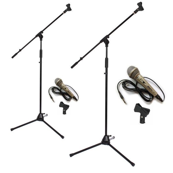 2 Micros + 1 Pied Micro très robuste IBIZA SOUND SM007T - PA SONO MIX ...