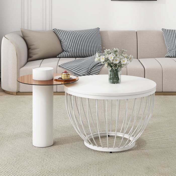 Merax Table basse - lot de 2 tables basses gigognes, bouts de canapé ...