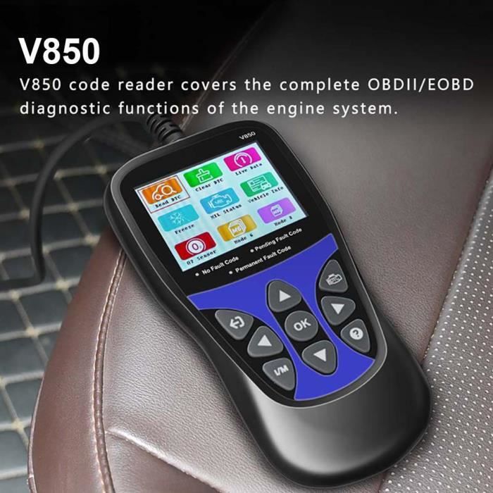 Diagnostic automobile lecteur, AERMOTOR V850 OBD2 Scanner outil-Code OBDII Inspection défauts ...