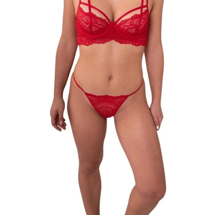 String femme Scandale éco-lingerie Sublime Rouge - Cdiscount Prêt-à-Porter