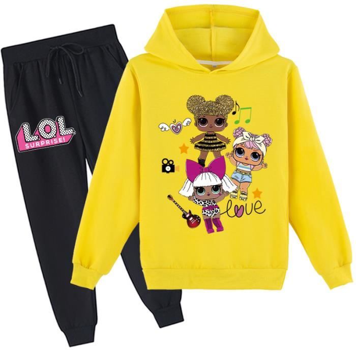 LOL SURPRISE Hoodies Sweat et Pantalon Ensemble Enfants Jogging Jaune ...