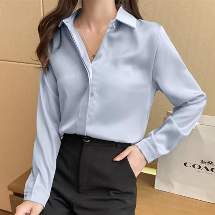 Chemise 2023 Printemps Femmes Chemises Satin Blouse Pour Femmes à