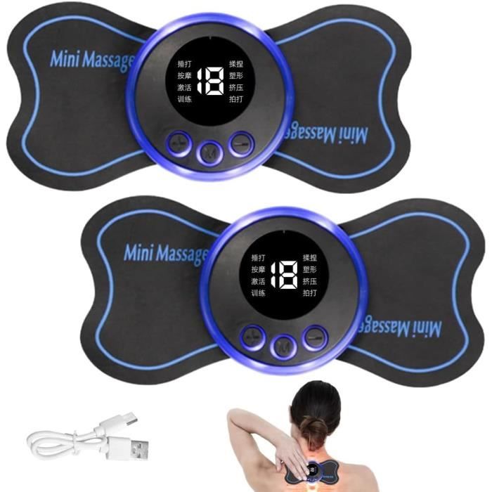 2 Pcs Coussin De Massage Cervical, Ems Électrique Masseur D'Épaule Cervical, 8 Modes Et 19 ...