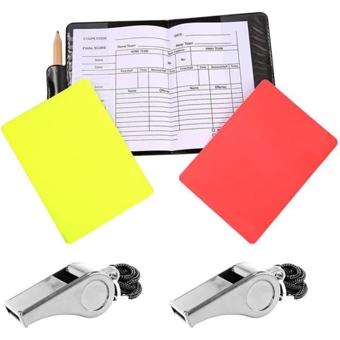 Cartes d'Arbitre de Football, 2 Métal Sifflet Arbitre, Cartons Jaune et ...