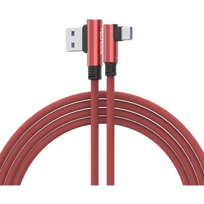 Câble Usb C, 1.5M Type C À Angle Droit 90° À Charge Et Sync Rapide ...