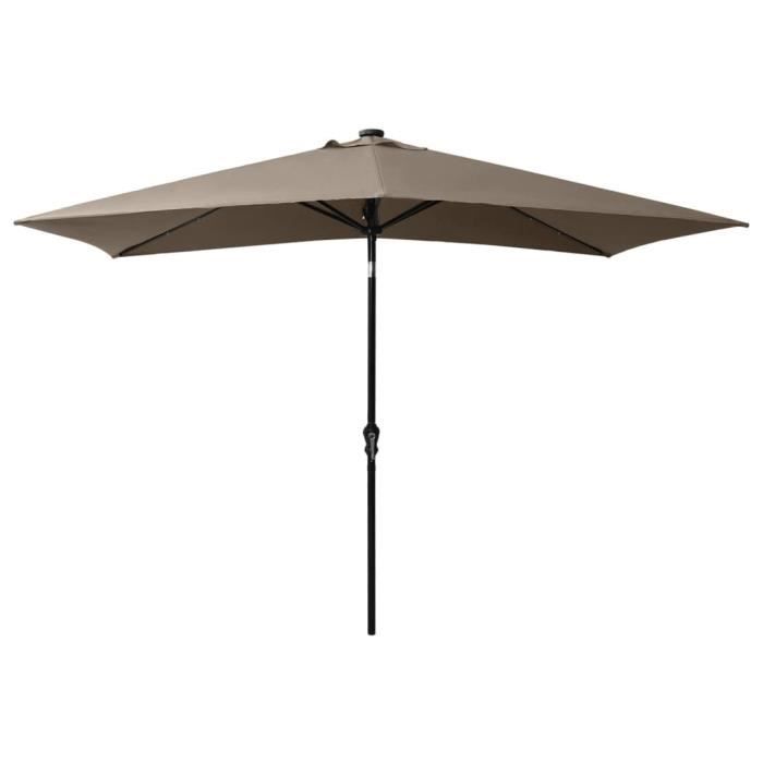 HUA - Parasols | voiles d'ombrage - Parasol avec LED et mât en acier ...