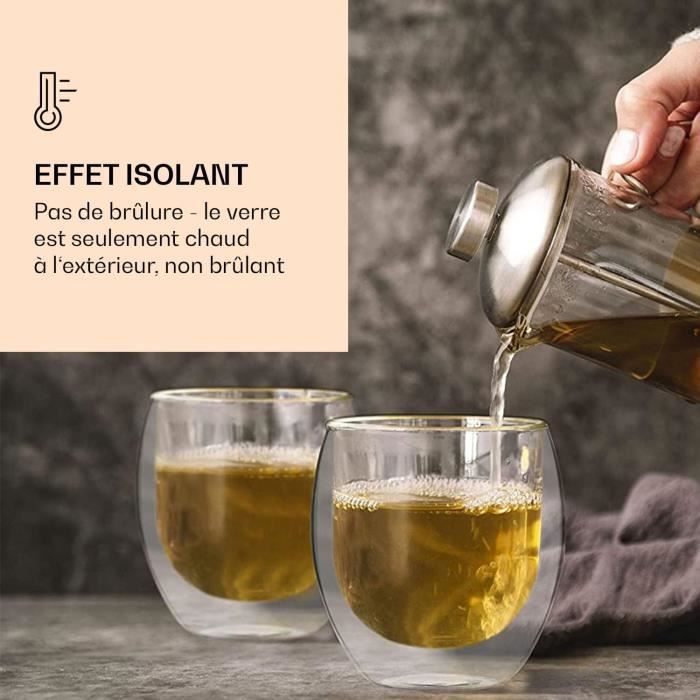 Feelino Verres À Double Paroi Avec Cuillère En Acier Inoxydable, Verres ...