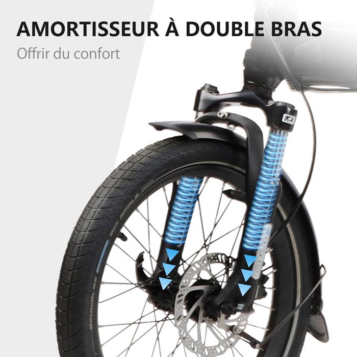 VANKEL FF2 Vélo Électrique Pliable 20" – Moteur 250W – Batterie 756Wh ...