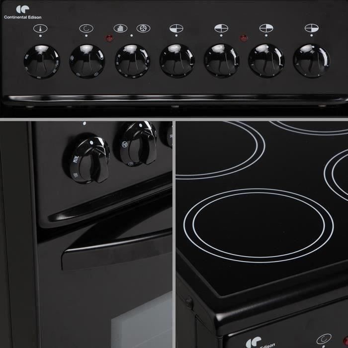CONTINENTAL EDISON CVMC5060B - Cuisinière table vitrocéramique - 4 ...