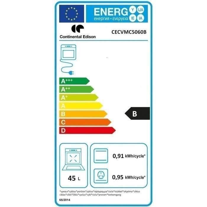 CONTINENTAL EDISON CVMC5060B - Cuisinière table vitrocéramique - 4 ...