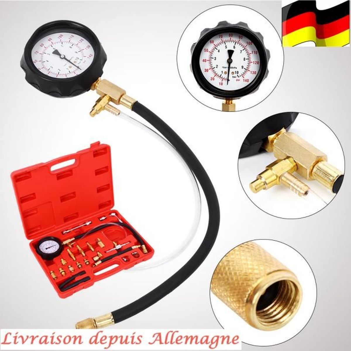 Essence Manomètre Pression Testeur Injection Testeur outil TU-114 ...