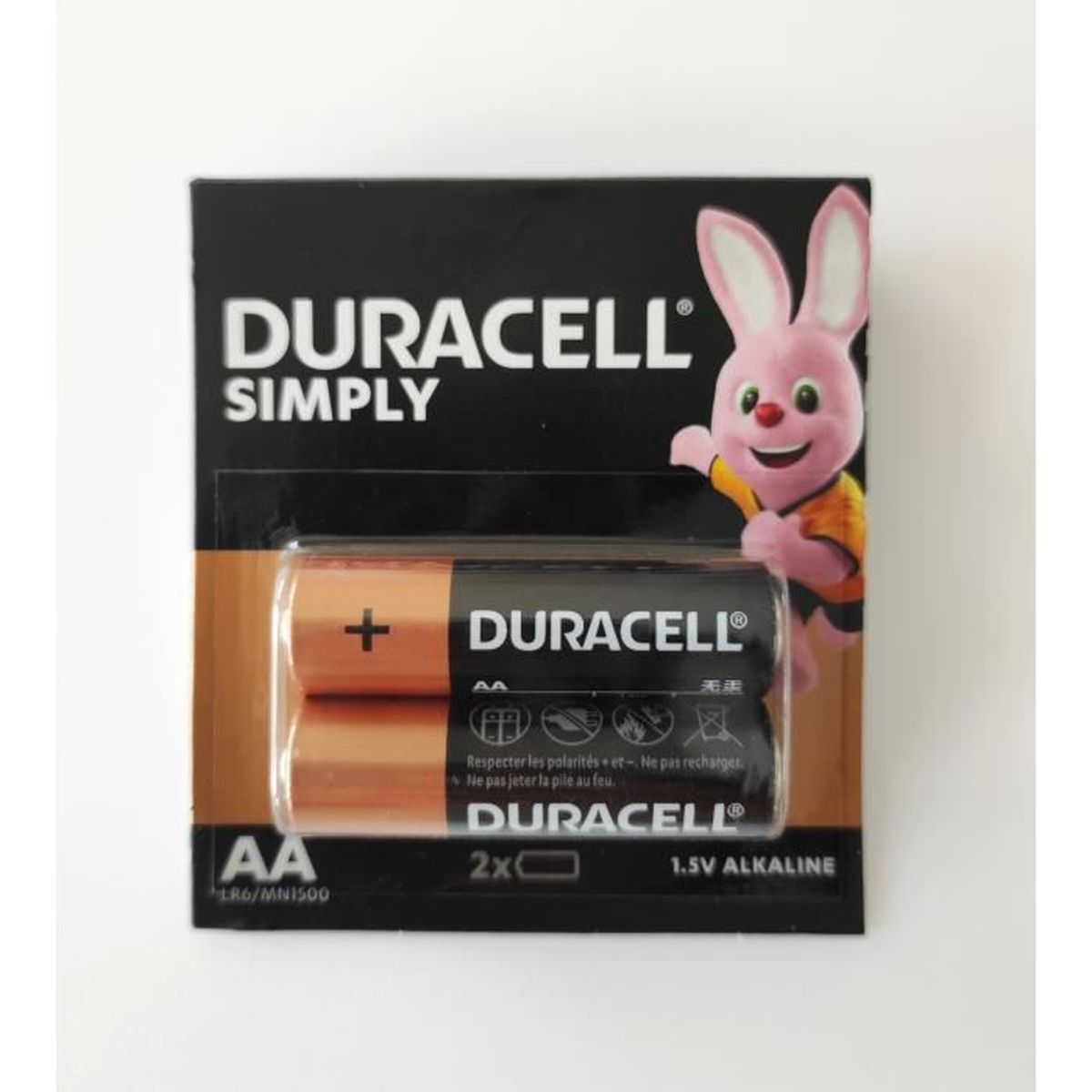 DURACELL Simply - Blister 2 Piles alcalines AA LR6/MN1500 1.5V ...