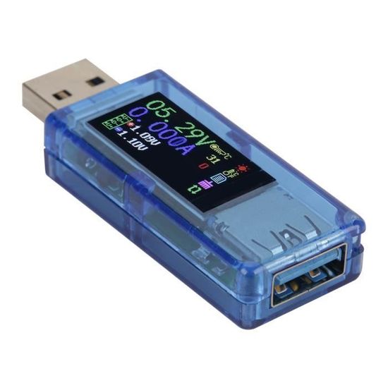 Testeur USB RuiDeng AT34 USB 3.0 couleur Voltmètre LCD ampèremètre ...